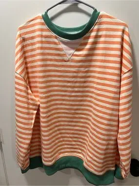 Original Use | Tops | Original Use Orange And White Striped Crop Top ...